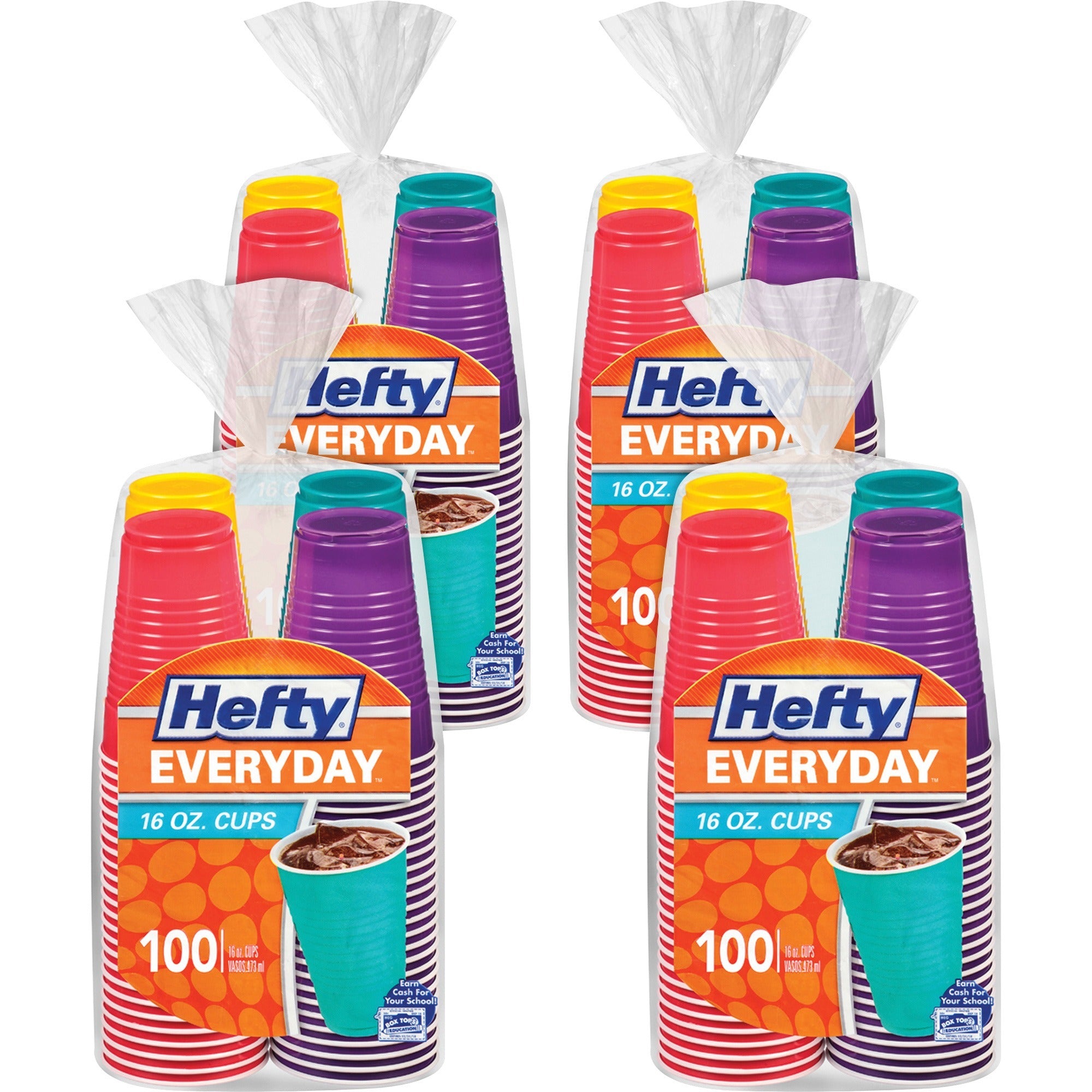 Hefty Easy Grip Disposable Plastic Party Cups, 16 Oz, Ass... AB1Supply