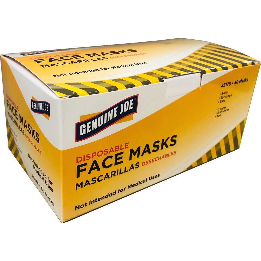 Genuine Joe Face Masks, Disposable, Latex-free, 50/Box, Blue – AB1Supply