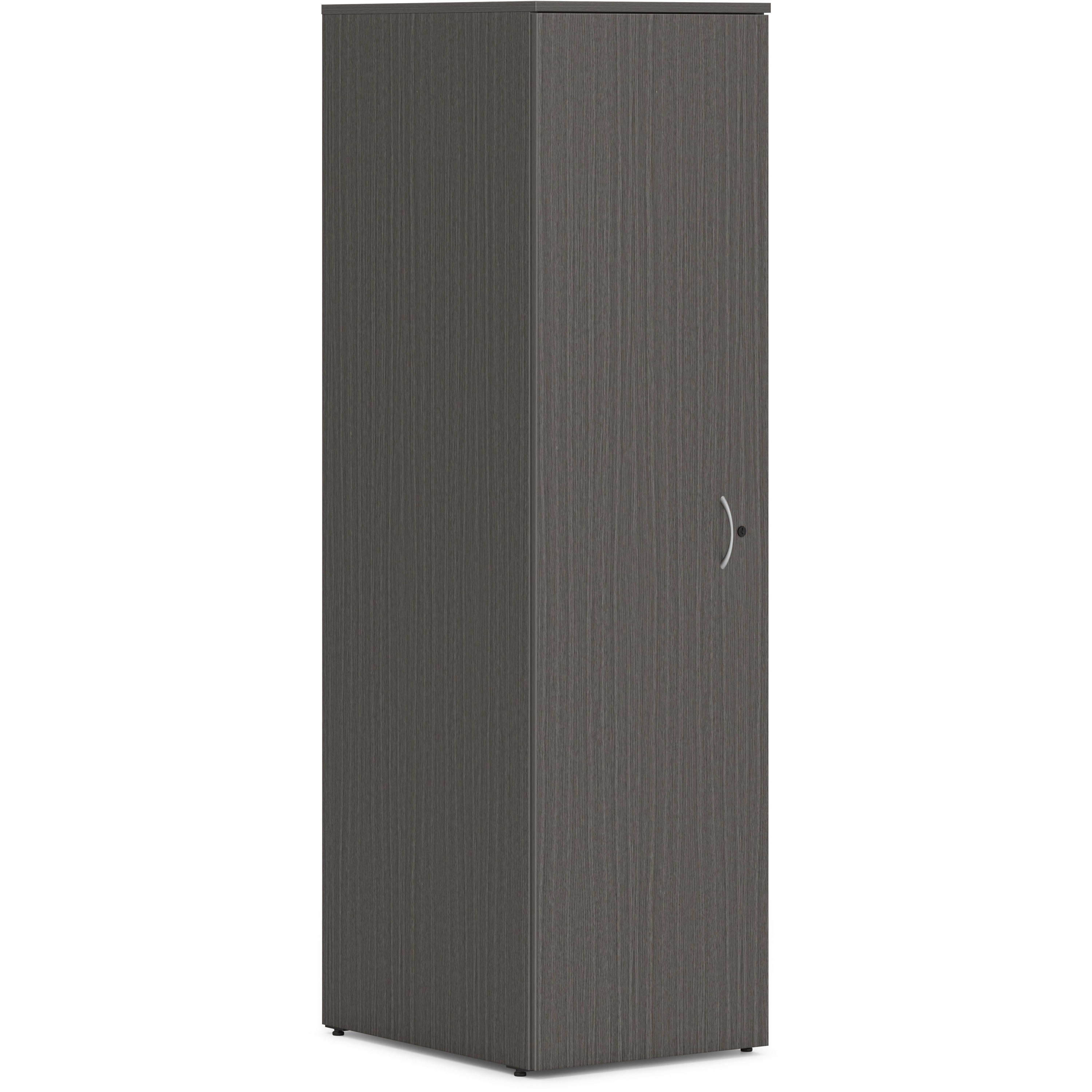 HON Wardrobe Cabinet, w/Coat Rod, 18"x24"x65", Slate Teak - AB1Supply