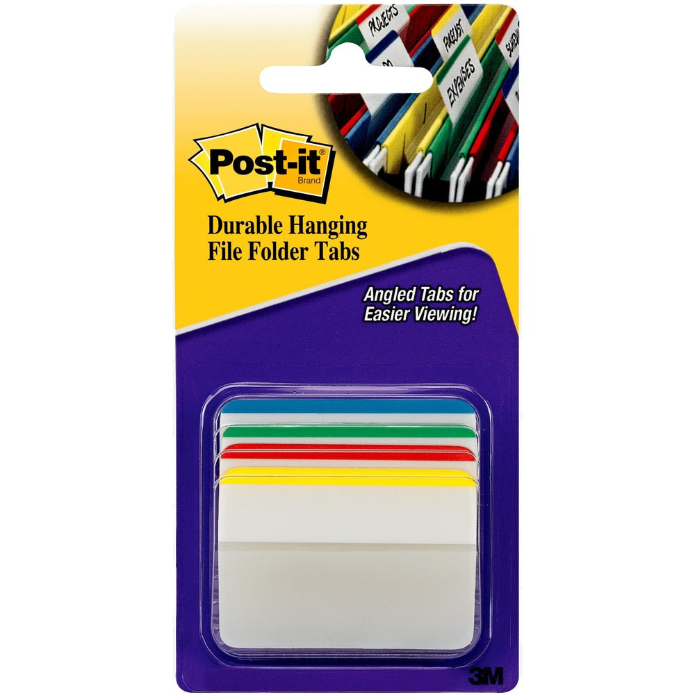 3M Hanging File Tabs, Angled, 2", 24/PK, Primary Color Bars – AB1Supply