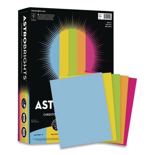 Astrobrights Color Cardstock -"Bright" Assortment, 65 lb Cover Weight ...
