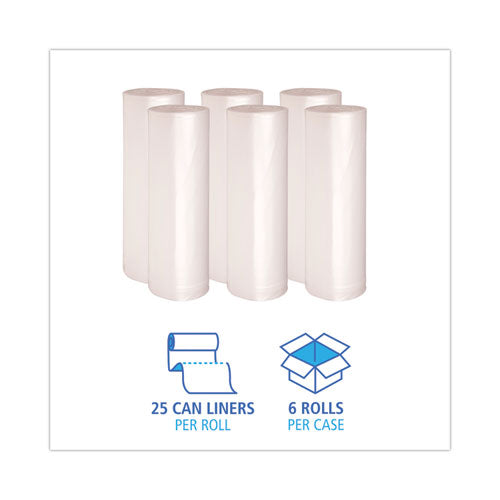Boardwalk High-Density Can Liners, 56 gal, 19 mic, 43" x 47", Natural ...